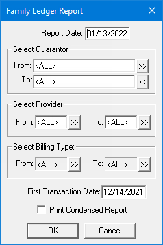 Family Ledger Report (Office Manager)
